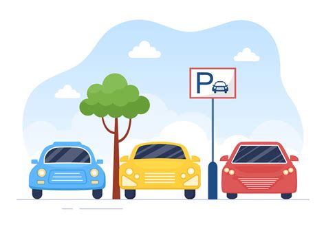 Valet Parking With Ticket Image And Multiple Cars On Public Car Park In