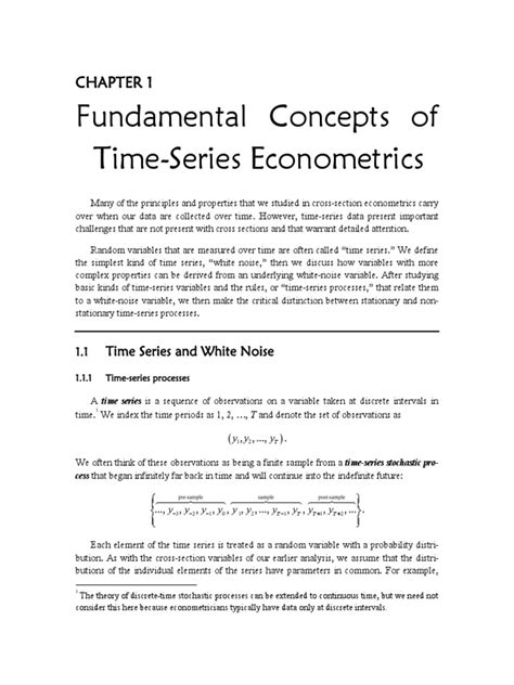 Time Series Econometrics Models Pdf Stationary Process Time Series