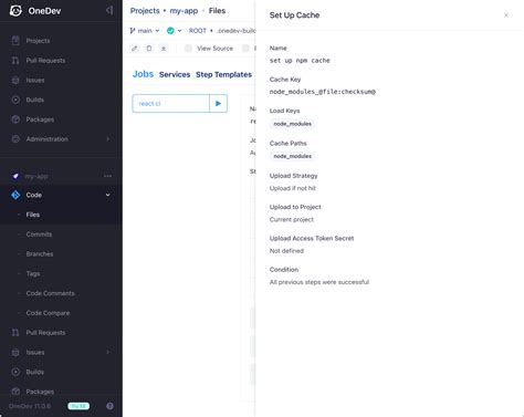 Working With Job Cache OneDev Documentation