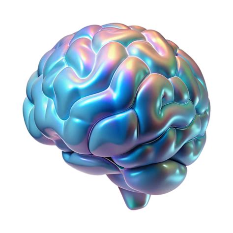 Vibrant Abstract Holographic Projection Of A Human Brain Exclusive