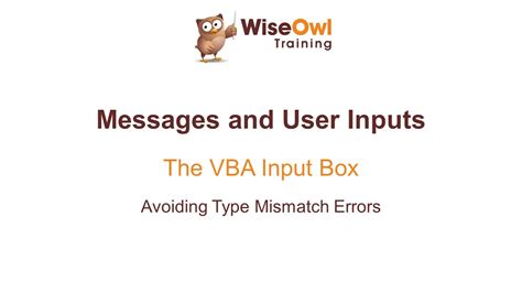 Excel Vba Online Course 535 Avoiding Type Mismatch Errors Youtube