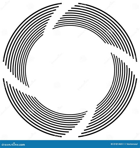 Abstract Monochrome Spiral Vortex With Radial Radiating Circle Stock