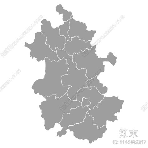 Psd安徽分区分层免抠地图贴图下载【id1145422317】【知末网贴图库】