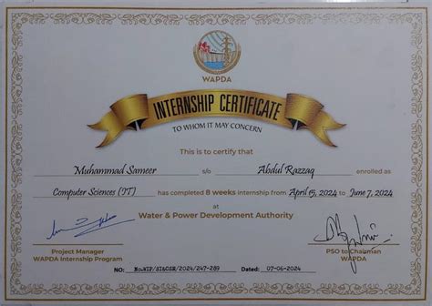 Muhammad Sameer On Linkedin Internship Wapda Webdevelopment