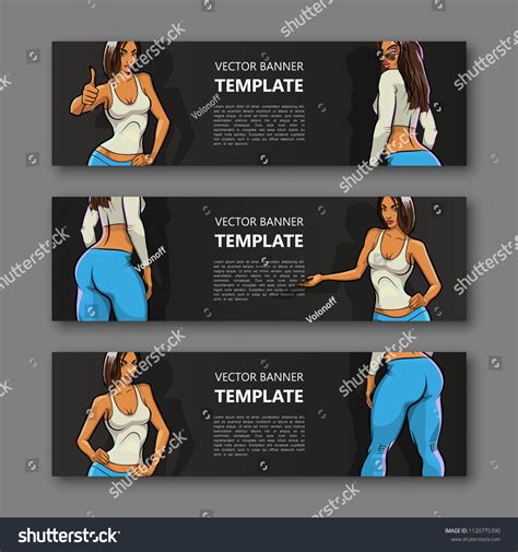 Banner Sexy Girl Background Modern Template Stock Vector Royalty Free 1120775390 Shutterstock