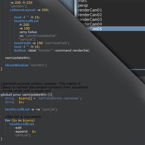 Kr CamList For Maya Free Other Renderers Rendering Scripts Plugins