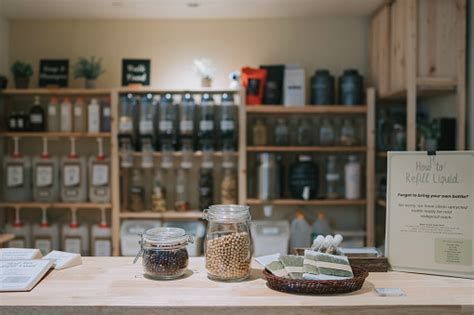 지속 가능한 비즈니스 플라스틱 프리 제로 폐기물 식료품점 상점에 대한 스톡 사진 및 기타 이미지 상점 선반 제작물 유기농 Istock