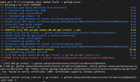 Issue While Creating A Docker Image Of Go With Nuclei And Python