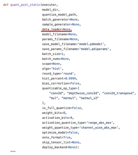 离线量化的quantpoststatic如何使用自己的数据集？ · Issue 1689 · Paddlepaddle