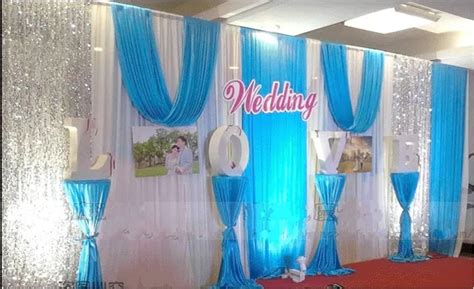 36m 웨딩 파티 아이스 실크 패브릭 커튼 실버 스팽글과 블루 컬러 스와그 스테이지 소품 패션 드레이프 커튼 배경파티 Diy 장식품 Aliexpress