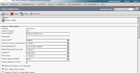 LYNC To CISCO CALL MANAGER Integration