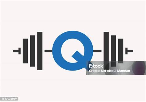 Letter Q 피트니스 로고 디자인 체육관 및 피트니스 클럽 기호 바벨 아이콘 템플릿 건강한 생활방식에 대한 스톡 벡터 아트 및 기타 이미지 건강한 생활방식 근육