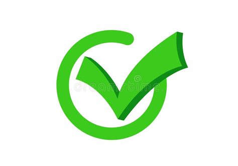 Green Checkmark Inside Circle Icon For Approval And Success Stock Vector Illustration Of