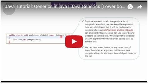 Java Ee Java Tutorial Generics In Java Java Generics Lower Bounded Wildcard In Java Generics
