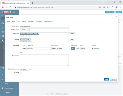 Centos Stream 9 Zabbix 6 0 Add Monitoring Target Centos Server World