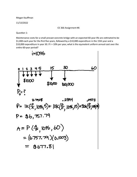 Hw 6 Hw Assignment Megan Kauffman 1113 Ce 366 Assignment