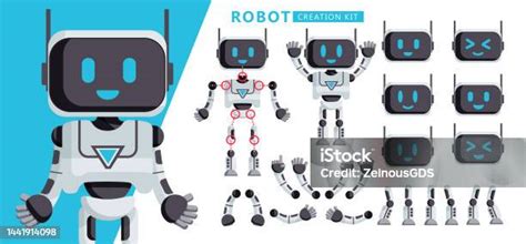 Robot Creation Kit Vector Set Design Robots Character Creator Kit With Head Arms Legs For