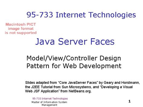 95 733 Internet Technologies Java Server Faces Modelviewcontroller
