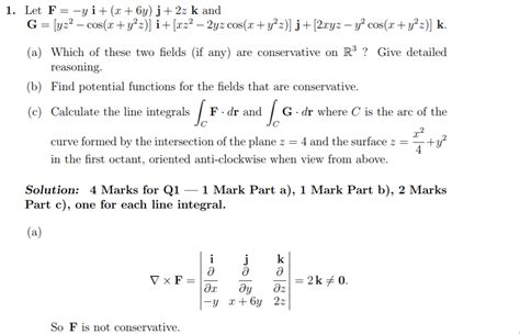 Solved Vector Calculus Conservative