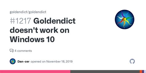 Goldendict Doesnt Work On Windows 10 · Issue 1217 · Goldendictgoldendict · Github