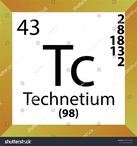 Tc Technetium Chemical Element Periodic Table Stock Vector Royalty Free 1885534948