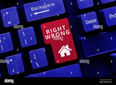 Writing Displaying Text Right Wrong Concept Meaning Choose Between Two Decisions Correct And
