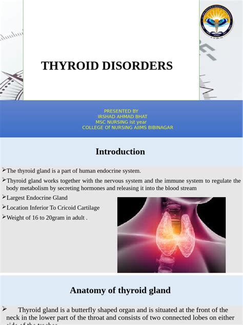 Thyroid Disorders Ppt Irshad Pdf Hyperthyroidism Thyroid