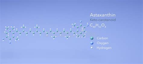 Astaxanthin Molecule Molecular Structures C40h52o4 3d Model Structural Chemical Formula And