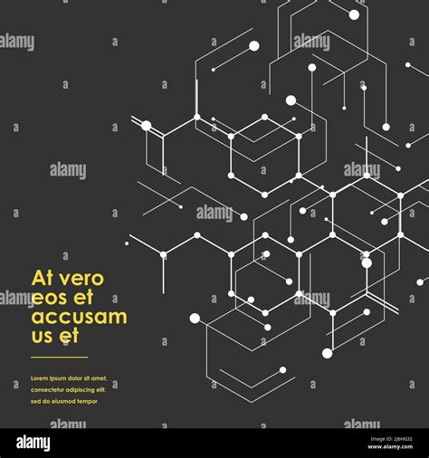 Connection Structure On Vector Science Background Abstract Polygonal Space Grey Background With