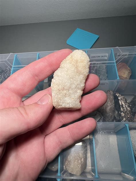 This Crystal Has A Red Vein In The Center What Is It Rwhatsthisrock