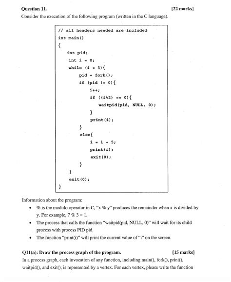 Solved Question 11consider The Execution Of The Following