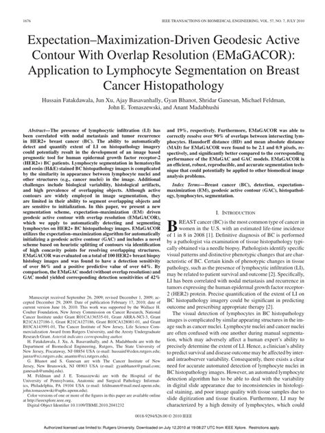 Pdf Expectationmaximization Driven Geodesic Active Contour With