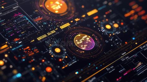 Futuristic Interface Displaying Complex Data Analysis And Innovative