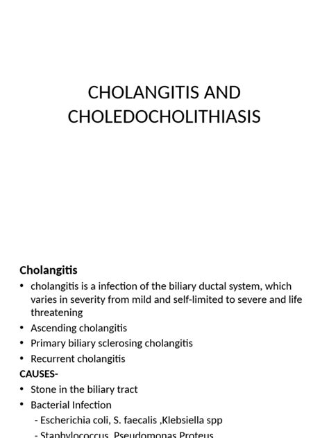 Cholangitis And Choledocholithiasis Pdf Medical Specialties Gastroenterology