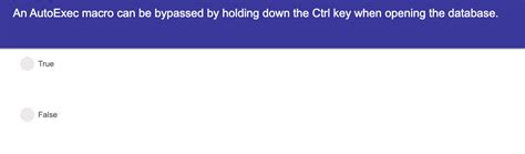 Solved An Autoexec Macro Can Be Bypassed By Holding Down The