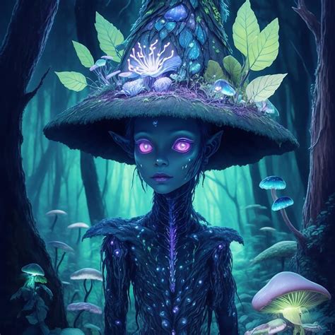 Premium Ai Image Surreal Jungle Scene With A Birdheaded Humanoid Woman Amidst Vibrant Flora