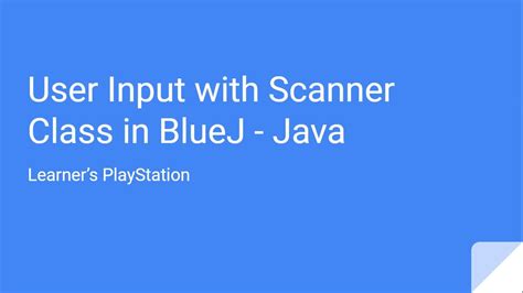 User Input With Scanner Class In Bluej Java Youtube