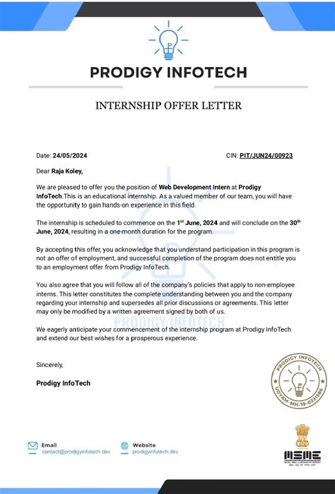 Raja Koley On Linkedin Hey There I Am Very Glad To Announce That I Got The Internship Offer