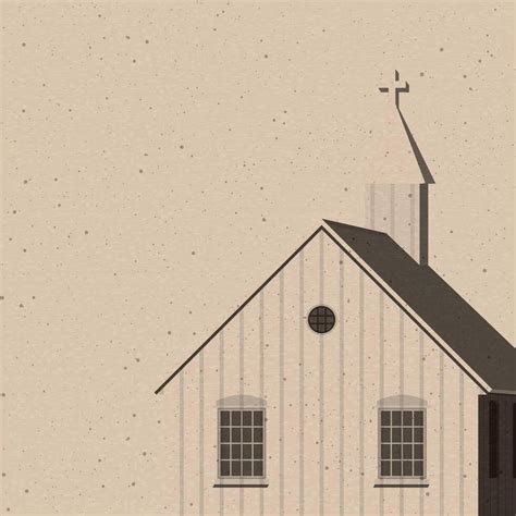 Monochromatic Church Geometric Shapes Transparency Illustrations With Risograph Effect On Old