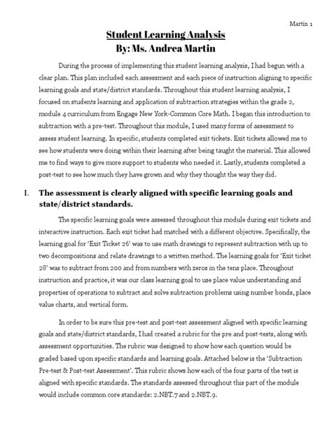 Student Learning Analysis Pdf Educational Assessment Understanding