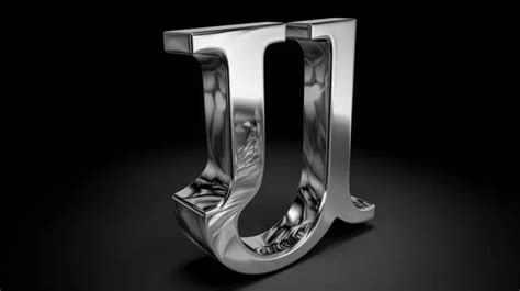 Metallic Typescript Print Of The Letter J In 3d Rendering Background
