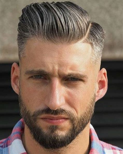 2017 Blond Grijs Kort Scheiding Zomer Herenkapsels
