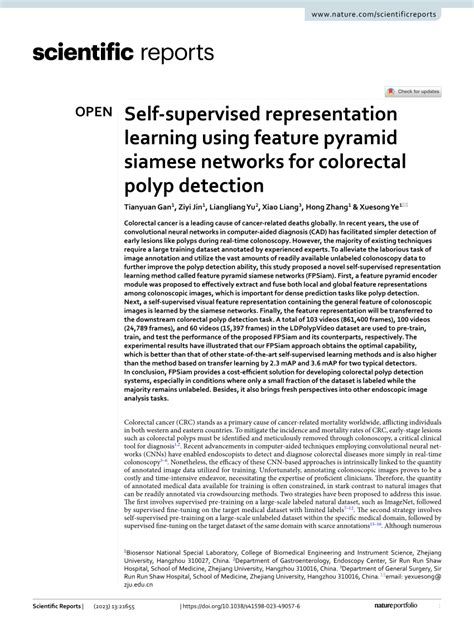 Pdf Self Supervised Representation Learning Using Feature Pyramid Siamese Networks For