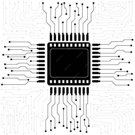 Premium Vector Computer Chip Electronic Circuit Board Vector For