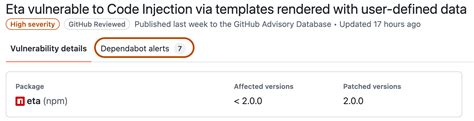Browsing Security Advisories In The Github Advisory Database Github Docs