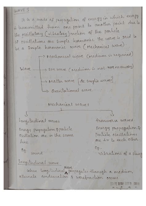 Wave Motion Physics Summaries Physics Docsity