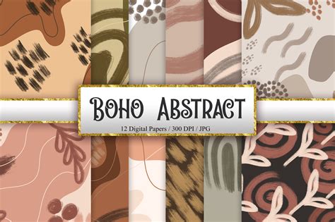 Boho Abstract Background Digital Papers Graphic By PinkPearly Creative Fabrica