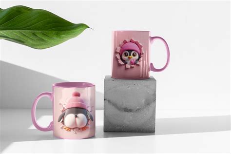 Cute Penguin Mug Accent Penguin Coffee Mug Valentine Penguin Mug