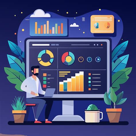 Ui 정보 그래픽 데이터 그래픽 및 차트 관리자 대시보드 터 일러스트레이션 프리미엄 Ai 생성 벡터