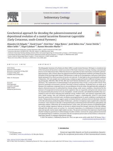 Pdf Geochemical Approach For Decoding The Paleoenvironmental And Depositional Evolution Of A